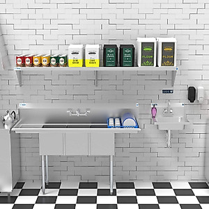 KoolMore NSF Stainless Steel Wall Mount Shelf - Industrial Grade Metal Shelving for Commercial Restaurant Kitchens 12 x 72