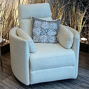 Parker Living Radius Fabric Power Swivel Glider Recliner in Revel Oyster/White