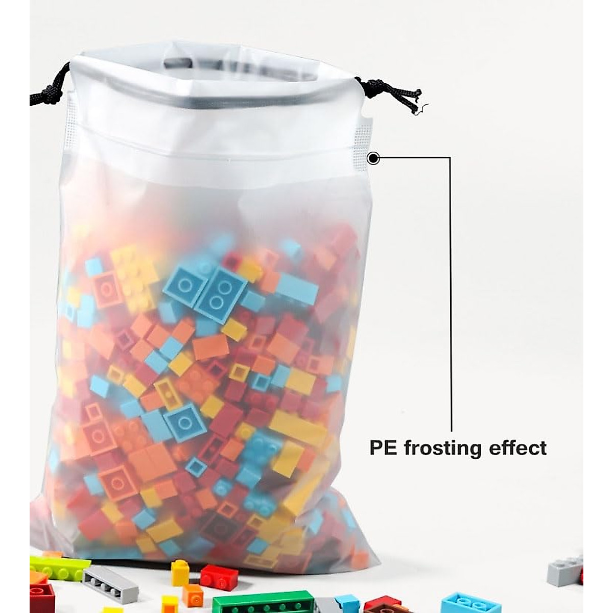 Toy Bags for Storage, Set of 4 Sizes Mixed 20pcs Reusable Drawstring Bags for Kids Storage Playroom Organization, Fruits, Vegetable Durable Shoe Dust Bags