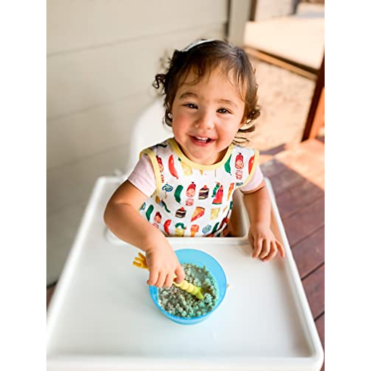 BapronBaby Eric Carle Food Parade Bapron - No Neck Tie Safer Bib for Baby & Toddler - Soft Waterproof Stain Resistant - Machine Washable - Sz Baby/Toddler 6m-3T