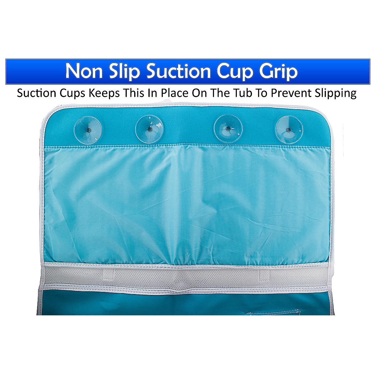 Bath Kneeler Pad & Elbow Armrest Mat for Bathtub - Baby Bath Kneeling Pad For Moms - Foldable Non Slip Safety Bathtube Padded Cushion w/ Storage Organizer & Knee Rest For Baby Bathing & Washing