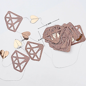 52 Ft Valentines Day Party Decorations Rose Gold Heart Garland Streamer Hanging Paper Diamond Heart Banner for Engagement Anniversary Wedding Bridal Shower Bachelorette Birthday Mothers Day Hen Party