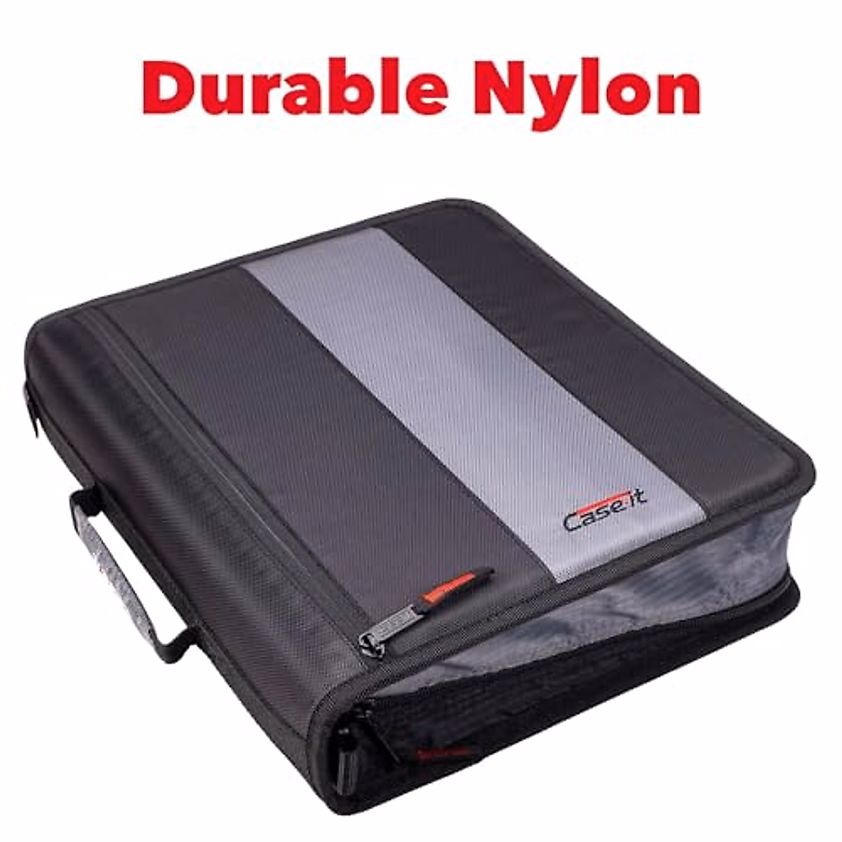 Case-It The Classic Zipper Binder - 2 Inch O-Rings - Multiple Pockets - 350 Sheet Capacity - Comes with Shoulder Strap - Midnight Blue D-251 (6 Pack)