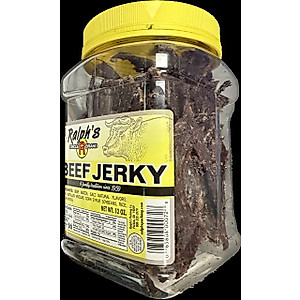 Ralph’s Beef Jerky 12oz Jar Dry Thin Crunchy Jerky Real Beef Jerky Award Winning