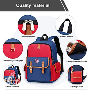weiatas Kids Backpack Children Bookbag Preschool Kindergarten Elementary School Bag for Girls Boys (Red-blue, Small)