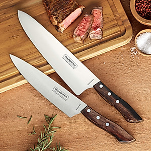 Tramontina Chef's Knife Set Grill Tongs & Cutting Board 3 Pk - 2 Pc, 80015/004DS
