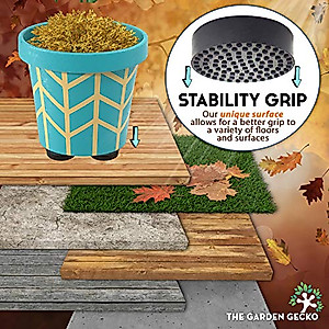 The Garden Gecko Little & Large Invisible Pot feet for outdoor plant pots and flowers | A plant caddy with floor grip | 20 PACK dual size