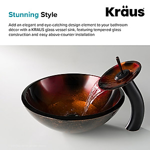 Kraus GV-680-19mm Mercury Glass Vessel Bathroom Sink
