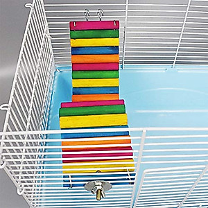 Hamster Suspension Bridge,Wooden Pet Ladder,Hamster Bendable Ladder Cage Accessories for Dwarf Hamster Mouse Gerbil Chinchilla Chipmunk Guinea Pig