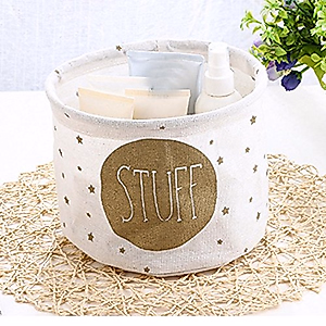 Storage Box,IEason Cotton Linen Desktop Storage Basket Sundries Storage Box (B)