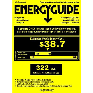 BANGSON Mini Fridge with Freezer, 2 Door Small Refrigerator with Freezer, Mini Fridge for Bedroom, 3.2 CU.FT, For Home, Office, Dorm, Garage or RV, (Black)