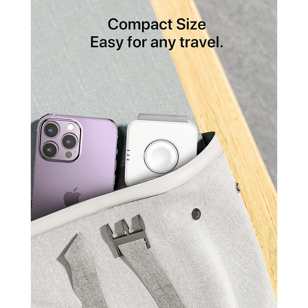 Intoval Foldable Wireless Charger, Magnetic 3 in 1 Charging Station, Fast Wireless Charging for Travel, for iPhone 15/Pro/Max/14/Pro/Max/Plus, Apple Watches, AirPods 3/Pro 2(M3,White)