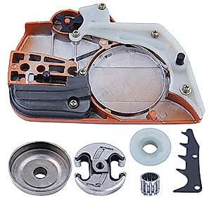 Adefol Chainsaw Brake Clutch Cover and .325" 7T Clutch Drum For Husqvarna 445 450 with Worm Gear Needle Bearing Felling Dog Spike Replacement Parts for 544097902, 578097901, 503931801