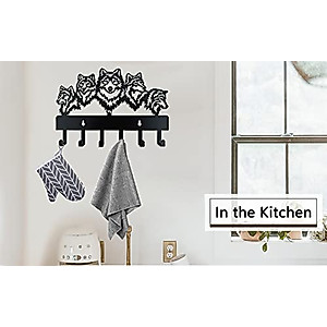 Wildlife Wolf Decoration Coat Hooks Key Rack Self Adhesive Wall Mounted Metal Key Holder for Wall 12 Inch Metal Personalized Modern Home Entryway Bedroom Organizer Key Hat Belt Bag Wall Hanger. (Wolf)