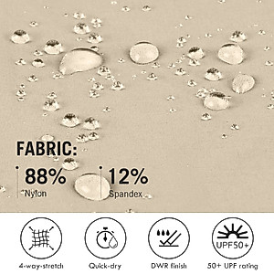 BALEAF Women's Bermuda Khaki Shorts Bermuda Hiking Long Quick Dry Elastic Waist for Work, Camping, Travel Size L