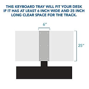 Mount-It! Sit Stand Keyboard Tray, Height Adjustable Under Desk Keyboard and Mouse Drawer, Full Motion Standing Design with 13.4 Inches of Vertical Adjustment, 26.5 in Wide Platform