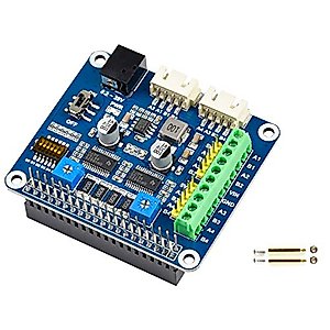 Stepper Motor HAT for Raspberry Pi 4B/3B+/2B/B+/Zero/W/WH/and Jetson Nano,DRV8825 Motor Controller Drives Two Stepper Motors, Up to 1/32 Microstepping,Use for 3D Printer,Sculpturing Machine etc