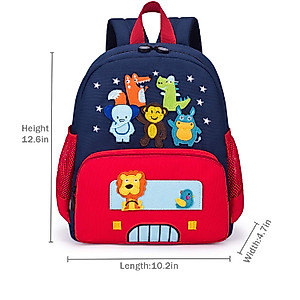 willikiva Cute Zoo Little 3d Backpack Kids Backpack for Boys and Girls Toddler Backpack Waterproof Preschool (Red)