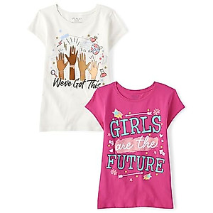 The Children's Place,School Graphic T-Shirts,Fresh Peonies|White,Large (10/12)