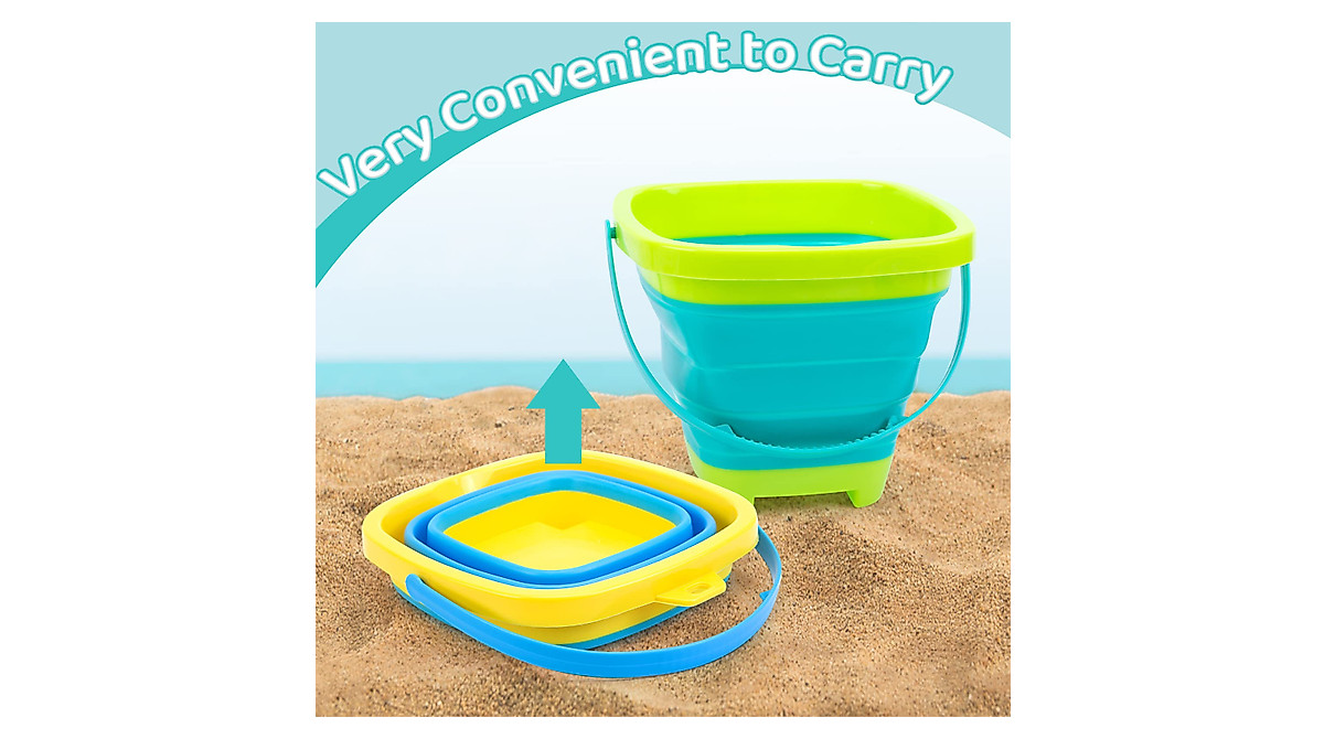 Shindel 3-Piece Foldable Beach Bucket Set for Summer Fun