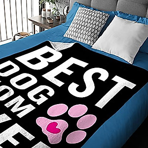 Makutadanti Funny Best Dog mom Gifts Blanket for All Season Premium Lightweight Throw for Bed Soft Warm Sofa Blanket Camping and Picnic 40"x30" for Kid