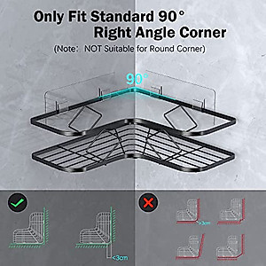 Kadolina 2 Pack Corner Shower Caddy Shelf, Corner Shower Caddy Tension Pole, 4 Tier Adjustable Shower Shelves