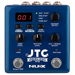 NUX JTC PRO Drum Loop PRO Dual Switch Looper Pedal 6 hours recording time 24-bit and 44.1 kHz sample rate