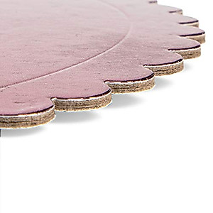 Rose Gold Foil Cake Boards, Scalloped Dessert Base (12 Inches, 12 Pack)