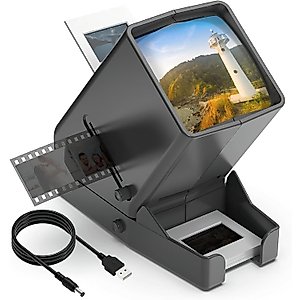 DIGITNOW 35mm Slide Viewer, 3X Magnification and Desk Top LED Lighted Illuminated Viewing and Battery Operation-for 35mm Slides & Positive Film Negatives 4AA Batteries Included