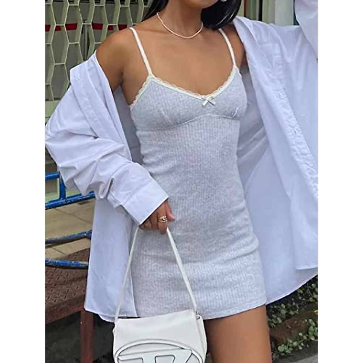 Women Y2k Floral Spaghetti Strap Short Dress Low Cut Bodycon Mini Dress Sleeveless Cami Dress Summer Streetwear G-Blue