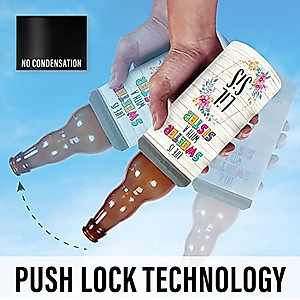 SANDJEST Sisters Gifts from Sister Tumblers - 4-in-1 Tumbler Can Cooler Cup - 12oz Stainless Steel Insulated Can Coozie Travel Mug Birthday, Christmas Lil Sissy Gift from Soul Sister, Brother, Bestie