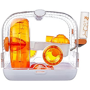 Habitrail Cristal Hamster Cage, Small Animal Habitat with Hamster Wheel, Water Bottle and Hideout,White