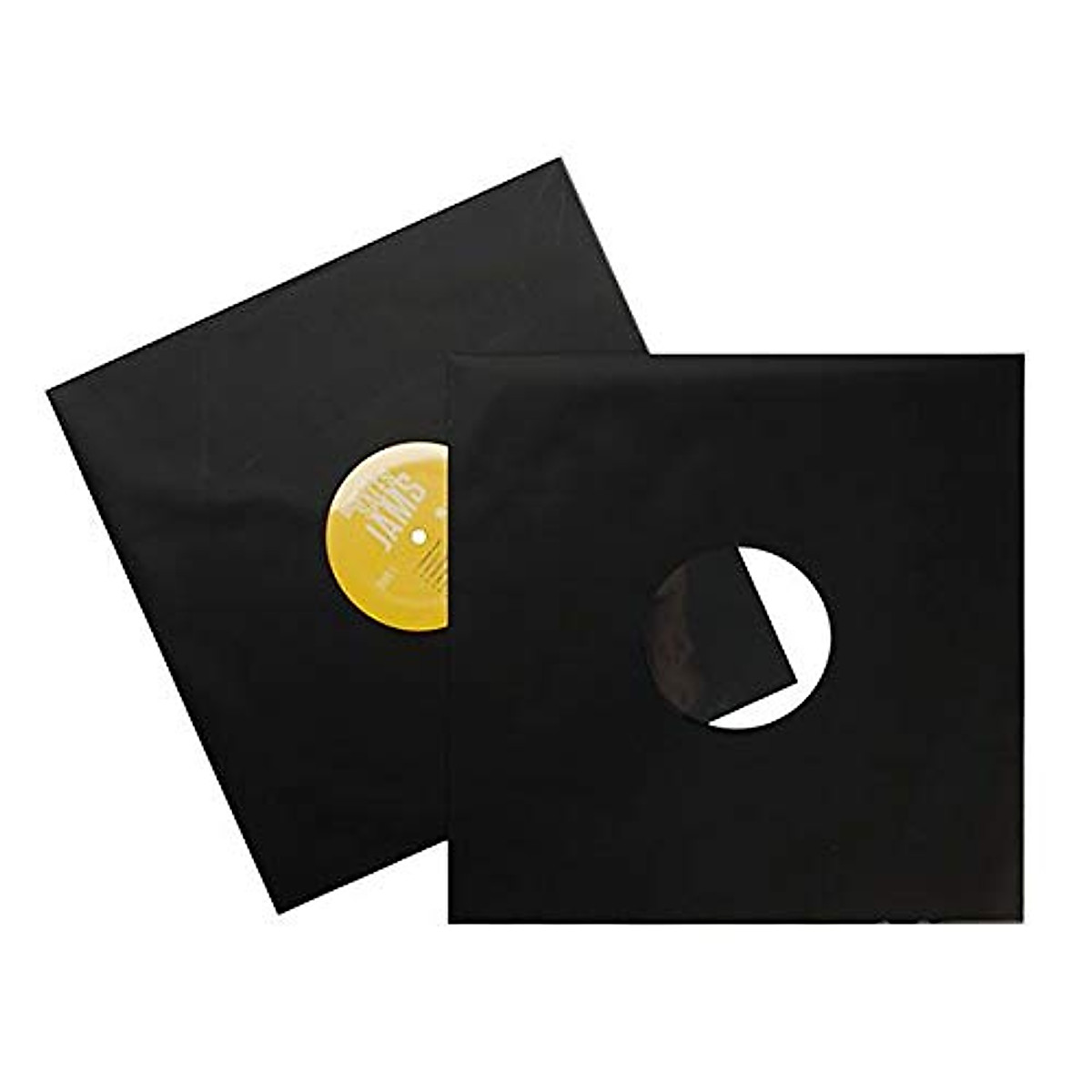 Matte Black Record Sleeves | Pack of 100 | Protective Inner Sleeves for Single 12 Inch Vinyl Record Albums | Poly Vinyl Sleeve Storage Protects from Wear, Scratch, Dust | BLPBMA