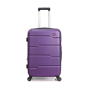 DUKAP RODEZ Hardside Luggage with Ergonomic Handles and TSA Lock | Spacious Traveling Suitcase, Travel Suitcase with Four Spinner Wheels and Studs | 20 Inch Carry On Luggage | Purple