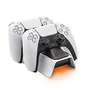 PS5 Controller Accessories, Fast Charging PlayStation 5 Controller Charger Built-in LED Light, PS5 Controller Charger Station with 5V 3A Power Adapter