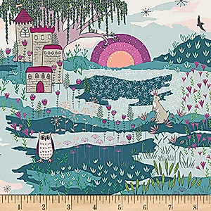 Art Gallery Fabrics Art Gallery Flower Child Enchanted Meadow Fabric, Blue