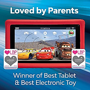 Pebble Gear Disney Pixar Cars Kids Tablet – 7" HD Display – Parental Control – Wi-Fi – Android - 500+ Games, Apps & E-Books – 16 GB - Kid-Proof Bumper Case – Dual Camera – Blue Light Filter