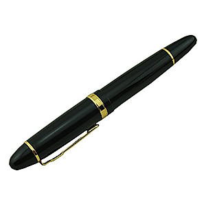 Jinhao 159 Vivid Black Fountain Pen (Gold Trim)