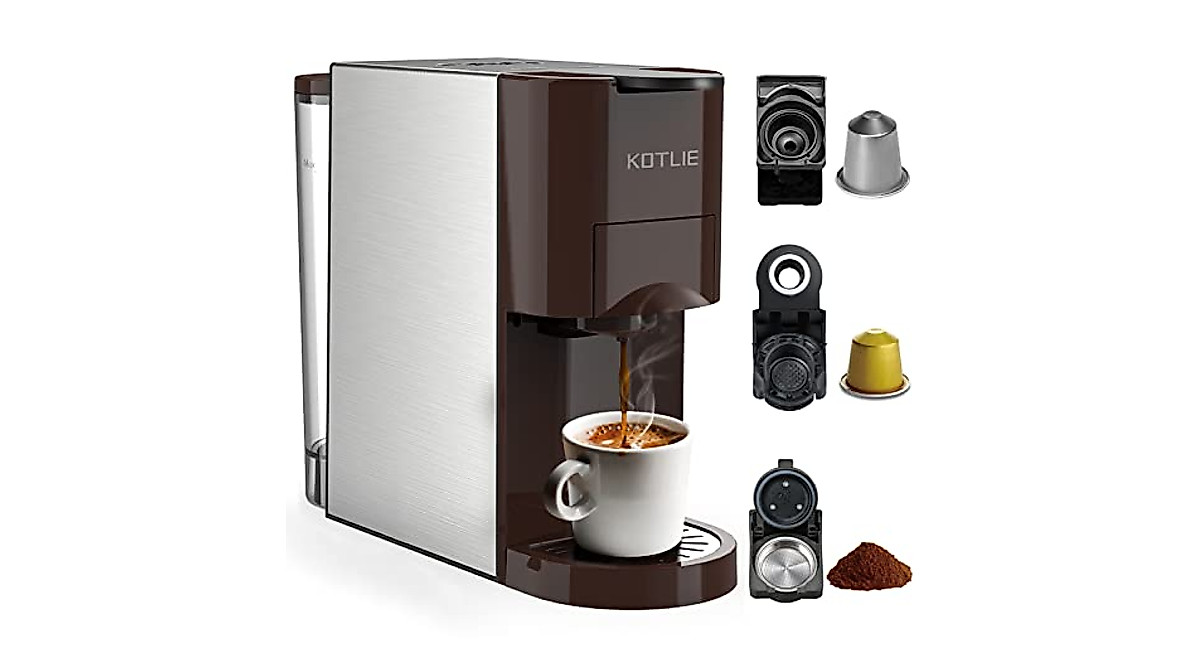 KOTLIE 3-in-1 Coffee Maker | Nespresso/K-Cup/Ground Brew