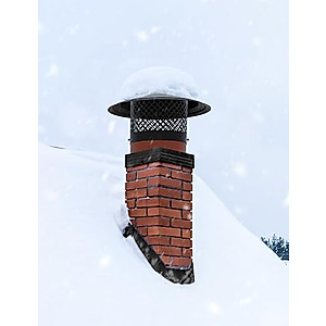 Hahaemall 10 Inch Chimney Cap Round Chimney Cover, Fireplace Chimney Caps for Outside, Chimney Rain Caps, Roof Vent Cap, All Weather, Easy to Install, Black