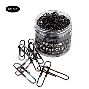 Jumbo Paper Clips, 2 Inch Paper Clip, 100 pcs Large Paperclips (Jumbo, Black)