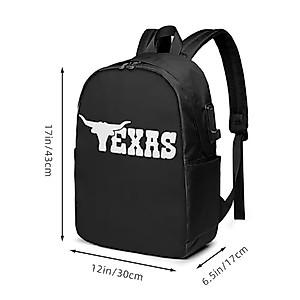 VNCXCNCN I Love TEXAS Laptop Backpack Classic Backpack Band Elements Travel Backpack Sports Backpack With USB port