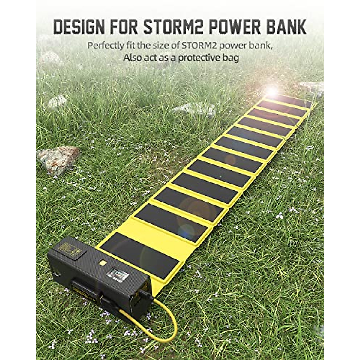 Shargeek Solar Panel Charger with USB Port, 12W IP54 Waterproof Portable and Foldable Hiking Camping Gear USB Solar Panel Compatible with iPhone, iPad, Samsung Galaxy, and More