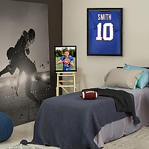 Americanflat Jersey Frame Display Case - 23x31 Lockable Display Case with Hanger - All-Star Collection - Black Sports Jersey Frame Shadow Box with Plexiglass for Baseball, Football, Basketball, Soccer