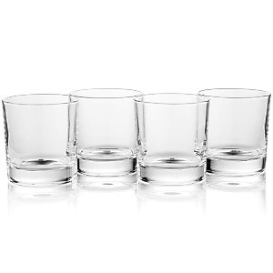 Whiskey Glasses Set of 4 Simple Design | Bar Glasses | Old Fashioned Tumblers | Lowball Glasses | Rocks Glasses | 12 OZ Drinking Glass