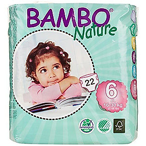 Bambo Nature Eco Friendly Baby Diapers Classic for Sensitive Skin, Size 5 (26-49 lbs), 162 Count (6 Packs of 27)