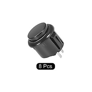 Rebower Momentary Game Push Button Switches Game Button [for Arcade Video Game] 23mm Black 8