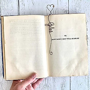 Personalized Unique Name Bookmark with Heart and Bead