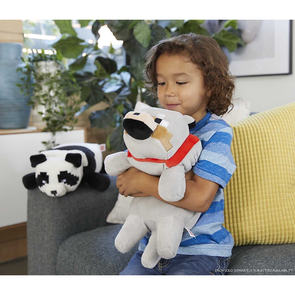 Mattel Minecraft Plush Wolf 12-inch Stuffed Animal Figure, Floppy Soft Doll Inspired by Video Game Character, Collectible Toy