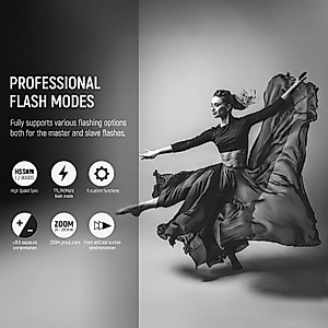 NEEWER QPRO-S TTL Wireless Flash Trigger Compatible with Sony 1/8000s HSS Large LCD Screen Slanted Design 5 Group Buttons 9 Customizable Functions for Q4 Q3 Z2 Z1 Z760 NW760 S101-300W PRO/400W PRO